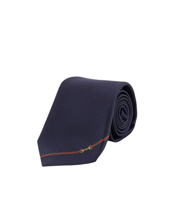 Gucci Pointed Tie With Horsebit Detail - Black