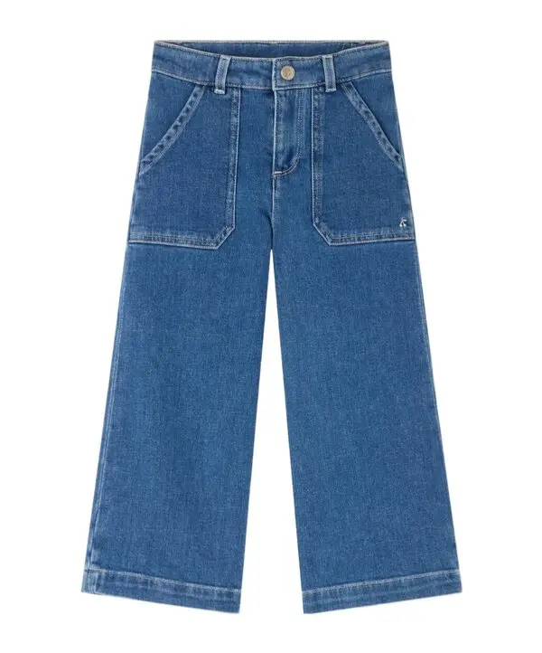 Bonpoint Jingle Medium Wide-leg Denim Trousers In Organic Cotton