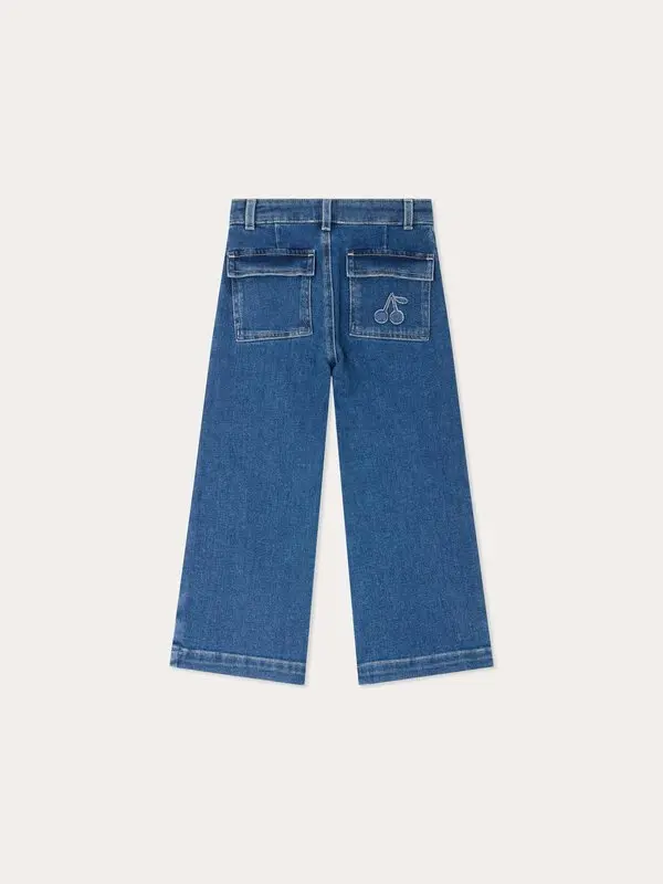 Bonpoint Jingle Medium Wide-leg Denim Trousers In Organic Cotton
