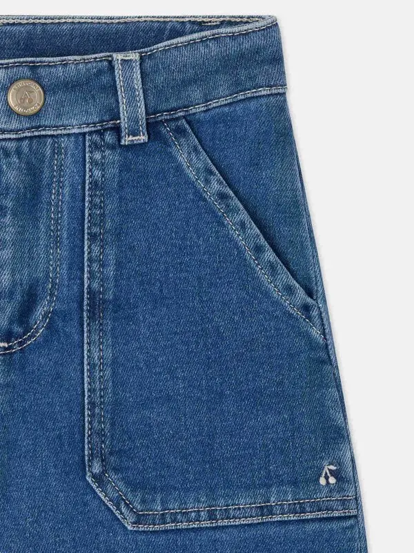 Bonpoint Jingle Medium Wide-leg Denim Trousers In Organic Cotton