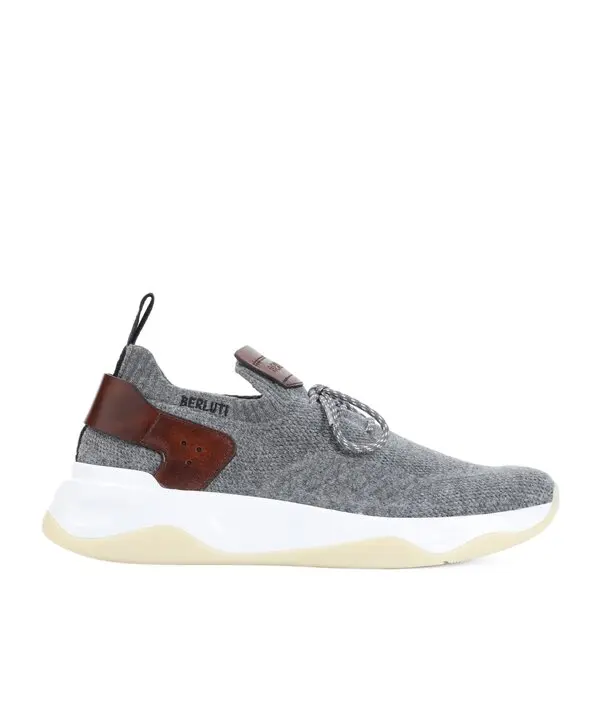 Berluti Lace-up Knit Sneakers - Grey