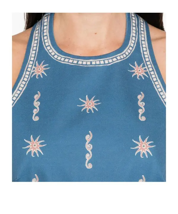 ALEMAIS Acacia Tie-neck Patterned Mini Dress