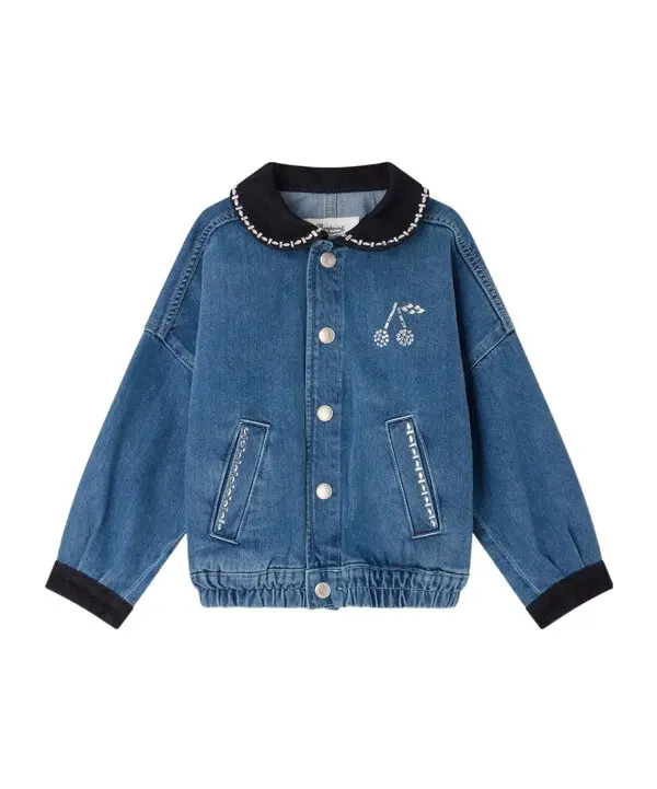 Bonpoint Embellished Cherry Denim Jacket