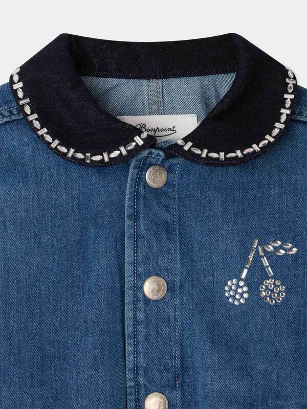 Bonpoint Embellished Cherry Denim Jacket