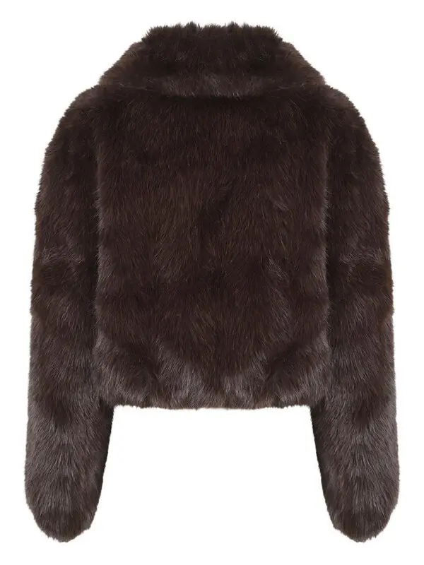 THE FRANKIE SHOP Hope Faux Fur Jacket - Brown