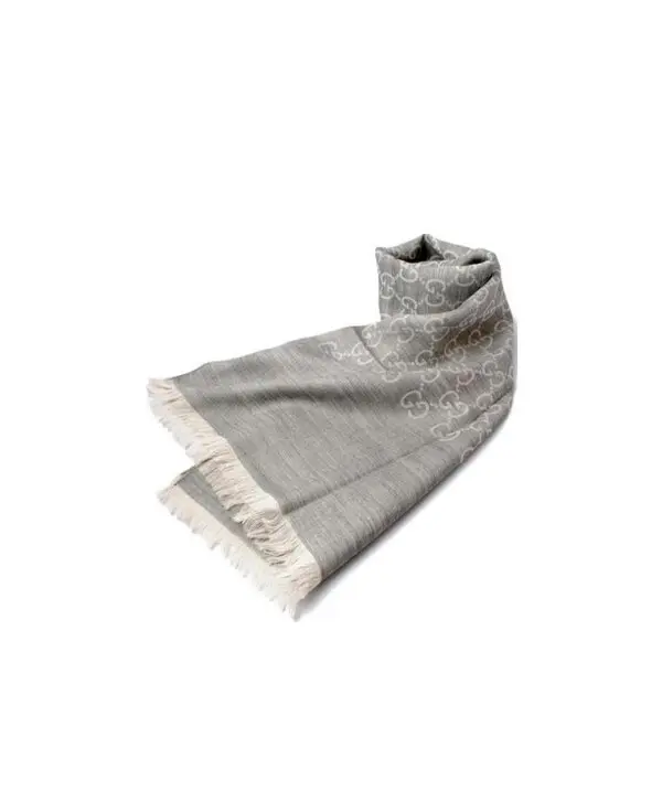 Gucci Double-sided Fringed Scarf - Gray