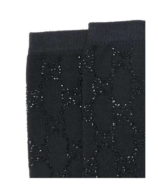 Gucci Gg Embellished Ribbed Socks