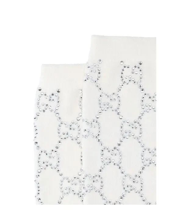 Gucci Gg Embellished Ribbed Socks