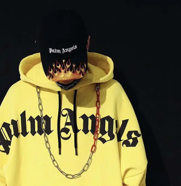 Palm Angels Logo Printed Hooded Sweater