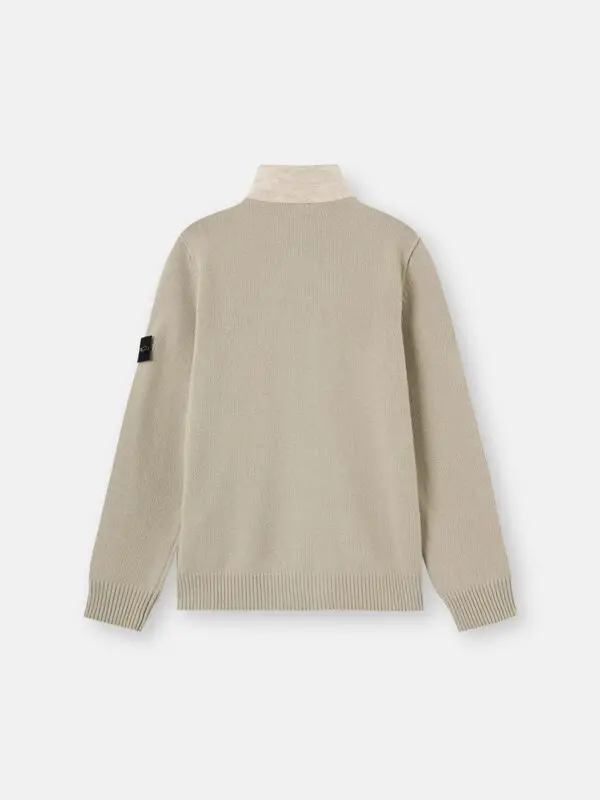 Stone Island Logo Patch Buttoned Cardigan - Sand