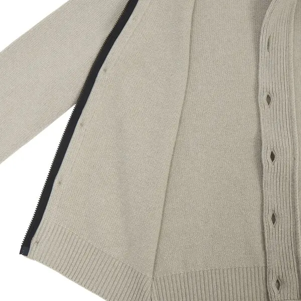 Stone Island Logo Patch Buttoned Cardigan - Sand