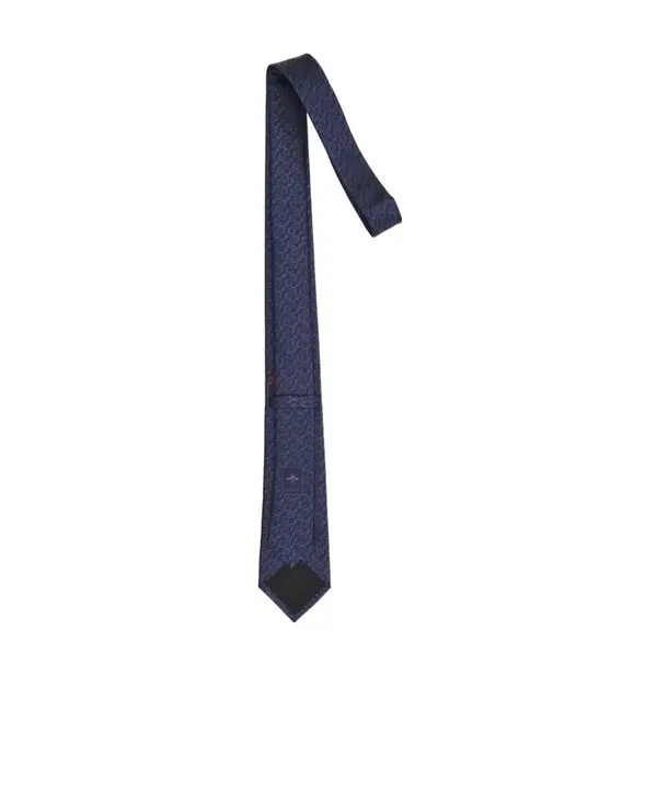 Gucci Horsebit Silk Jacquard Neck Tie - Navy