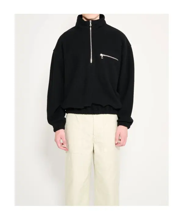 RIER Half-zip Wool Sweatshirt - Black