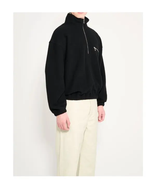 RIER Half-zip Wool Sweatshirt - Black
