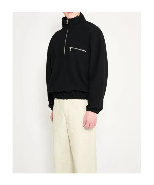RIER Half-zip Wool Sweatshirt - Black