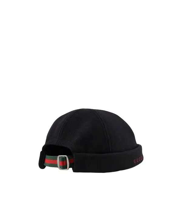 Gucci Logo Web-trim Beanie Hat