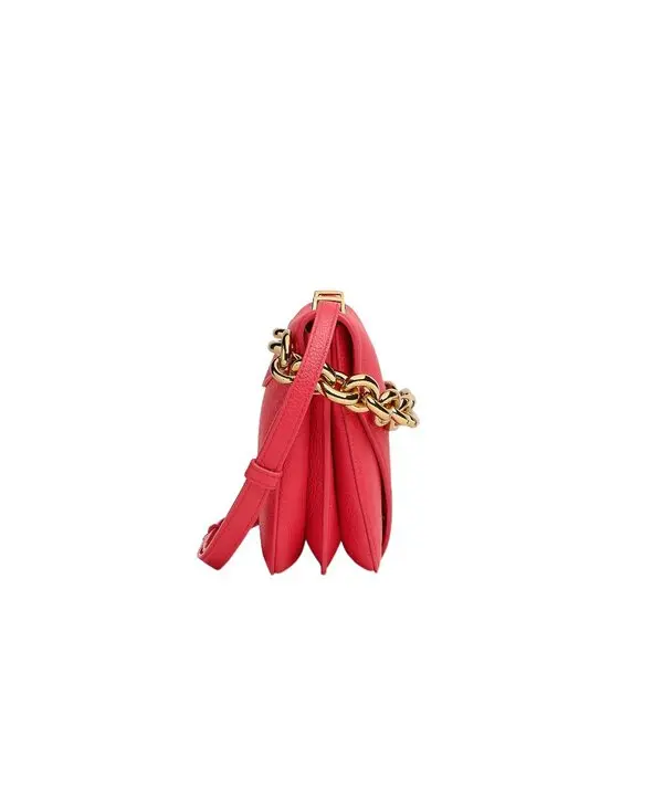 Bottega Veneta Small Grain Leather Envelope Clutch Bag With Chain Strap - Red