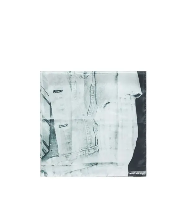 Acne Studios Silk Collage Scarf - Black/white