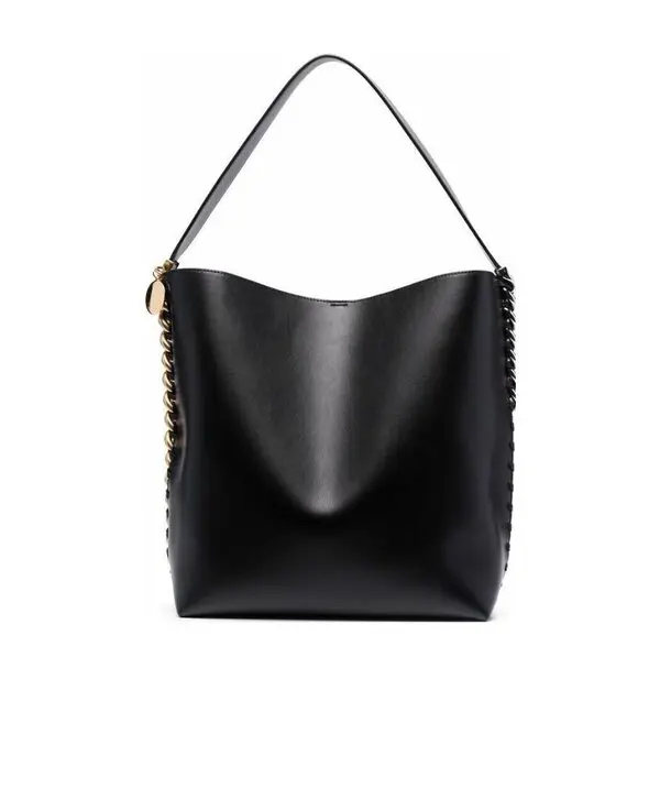 Stella McCartney Frayme Logo Charm Tote Bag - Black