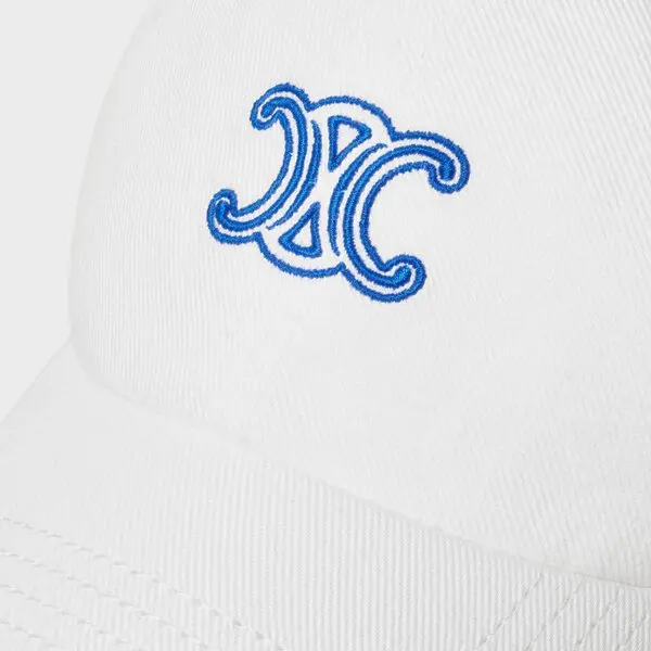 Celine Richelieu Cap In Light Cotton Twill - White