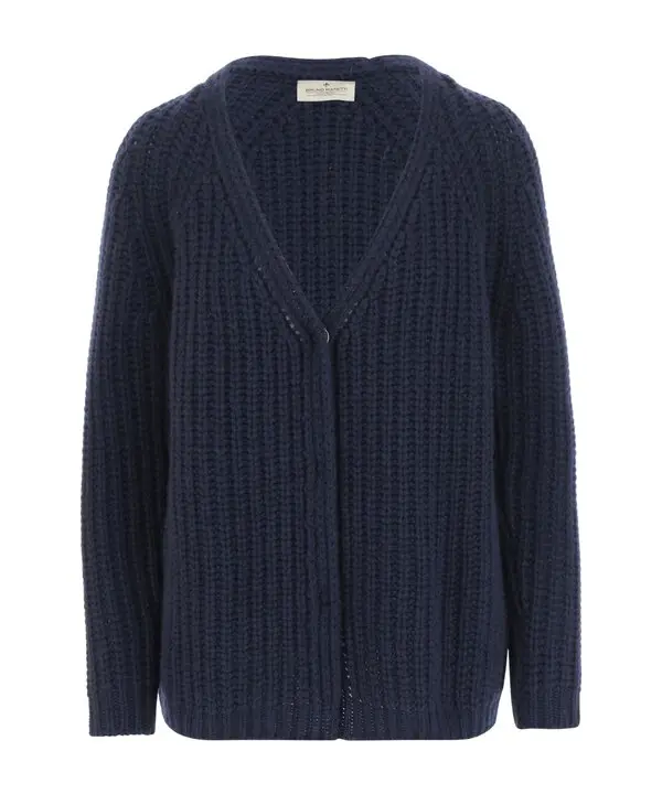 Bruno Manetti Ribbed Cardigan - Black
