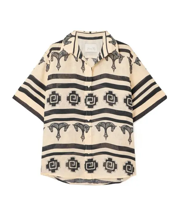 Johanna Ortiz Printed Linen Shirt
