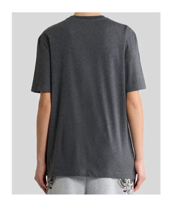 Etro Cotton Jersey T-shirt With Placed Giraffe Print - Grey