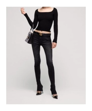Gucci Ribbed Wool Cashmere Boat Neck Top