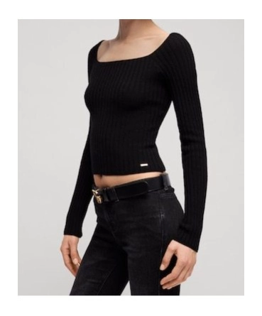 Gucci Ribbed Wool Cashmere Boat Neck Top