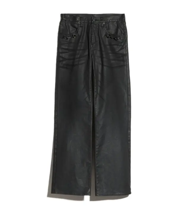 Gucci Flared Coated Cotton Twill Denim Pants