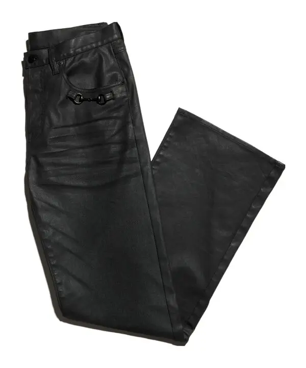 Gucci Flared Coated Cotton Twill Denim Pants