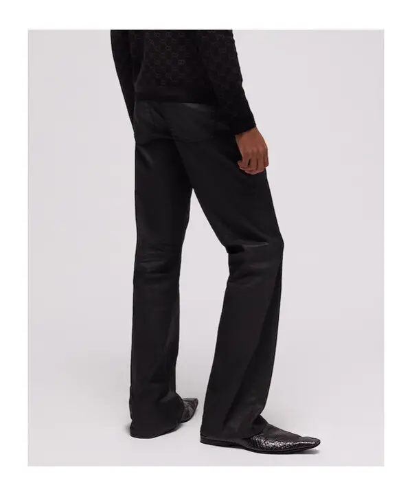 Gucci Flared Coated Cotton Twill Denim Pants