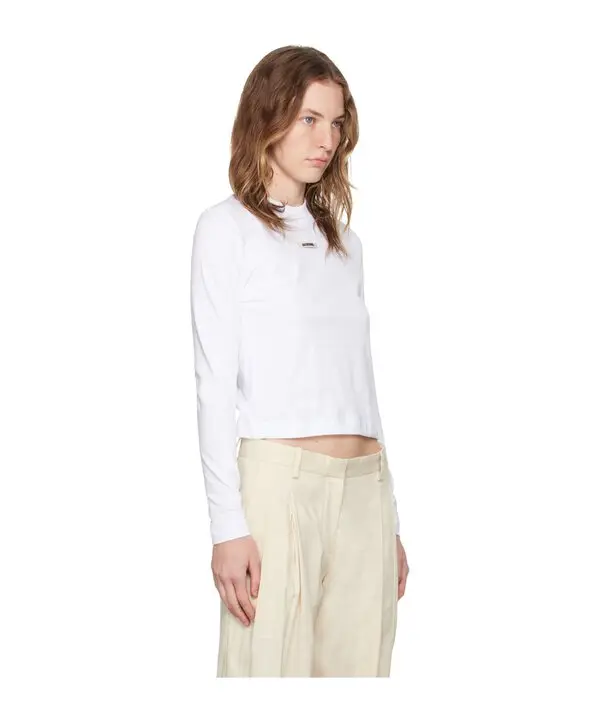 Jacquemus Long-sleeve Logo Patch Top - White