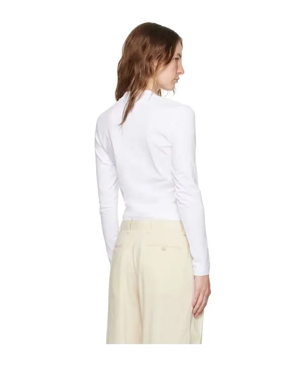 Jacquemus Long-sleeve Logo Patch Top - White
