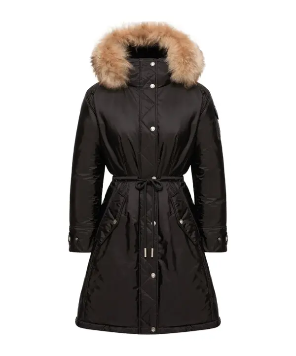 Moncler Moustique Hooded Down Parka With Shearling Trim
