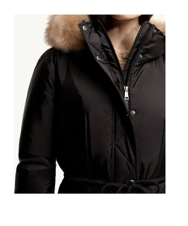 Moncler Moustique Hooded Down Parka With Shearling Trim