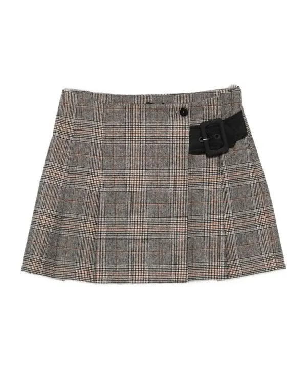 Pinko Checked Wrapped Mini Skirt