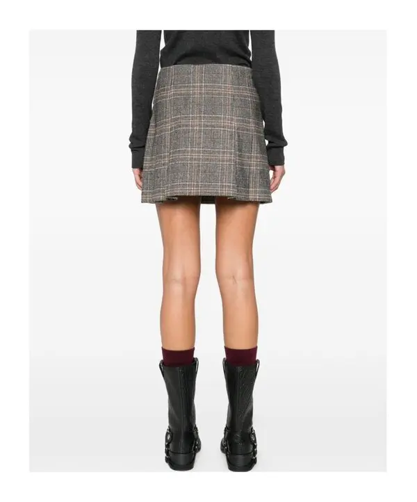 Pinko Checked Wrapped Mini Skirt