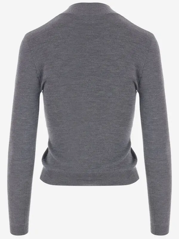 Gucci Fine Rib Knit Wool Top With Horsebit Detail