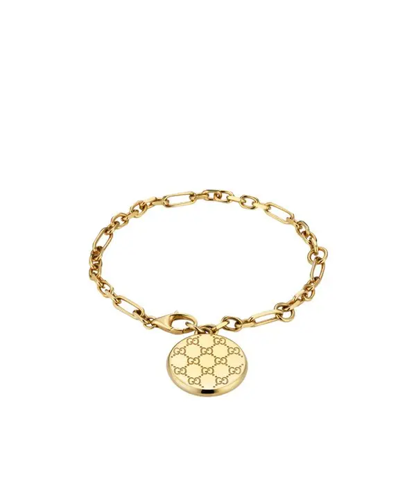 Gucci Gg Motif Charm Chain Bracelet - Gold
