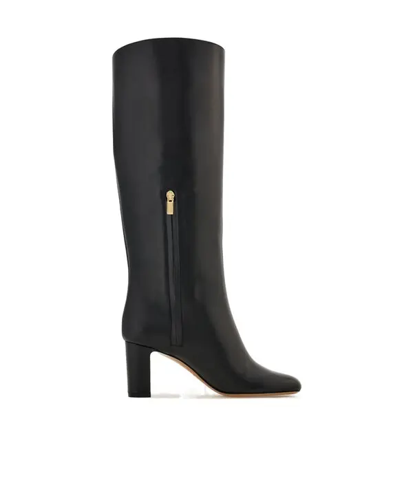 FERRAGAMO Knee High Buckled Boots - Black