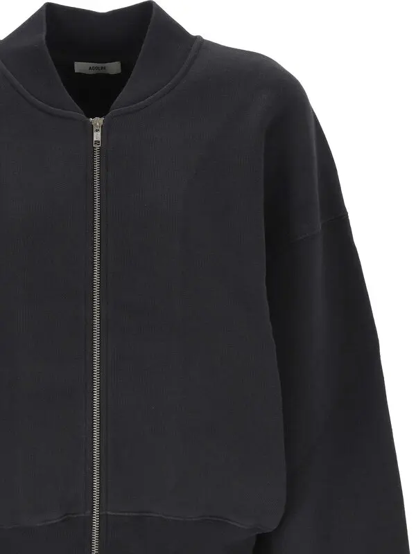 AGOLDE Long Sleeve Zip Up Sweatshirt