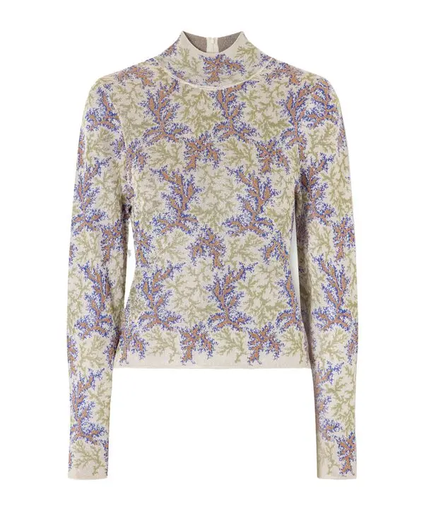 Rabanne High-neck Long-sleeve Knit Top