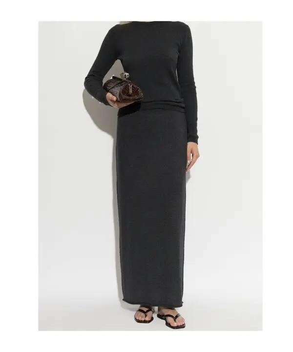 LISA YANG Knitted Maxi Skirt - Grey