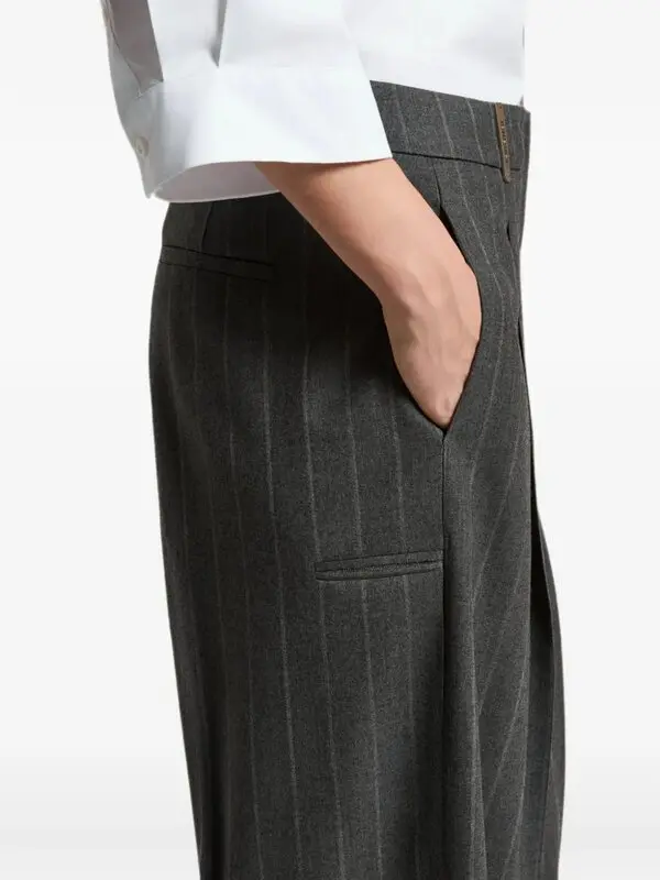 Peserico Striped Pleated Trousers