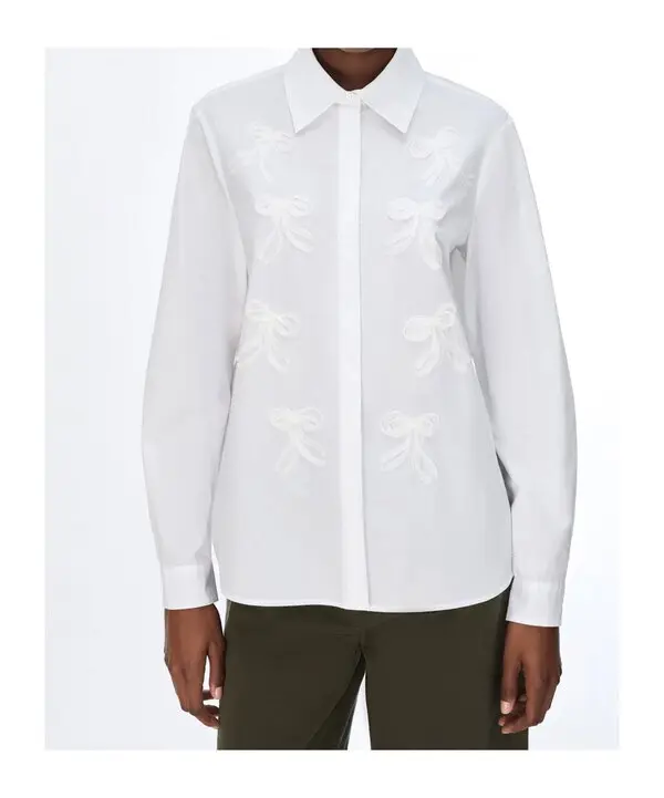 IBLUES Embroidered Cotton Poplin Shirt