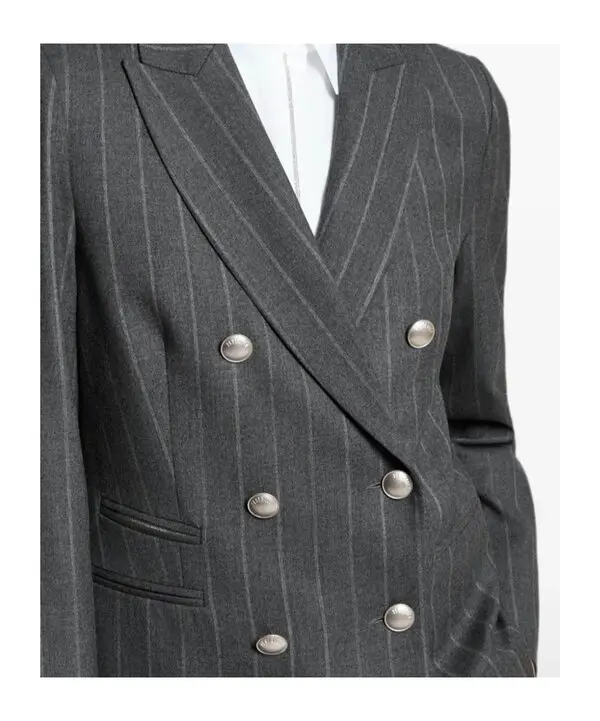 Peserico Pinstripe Double-breasted Jacket