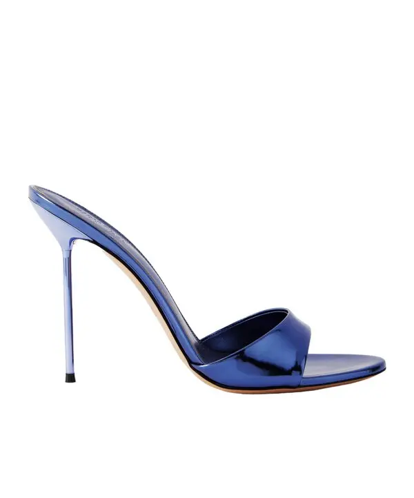 Paris Texas Stiletto Heel Mule Slide Sandals - Blue