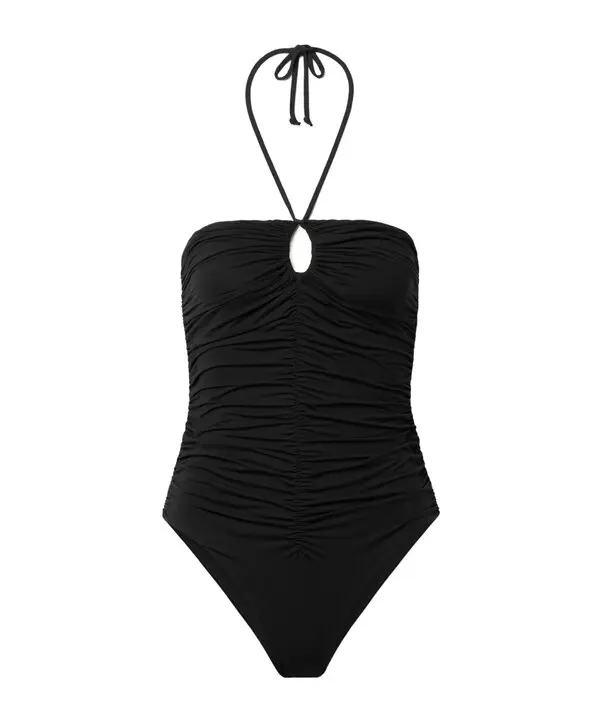 Marysia Ruched Halterneck Swimsuit - Black
