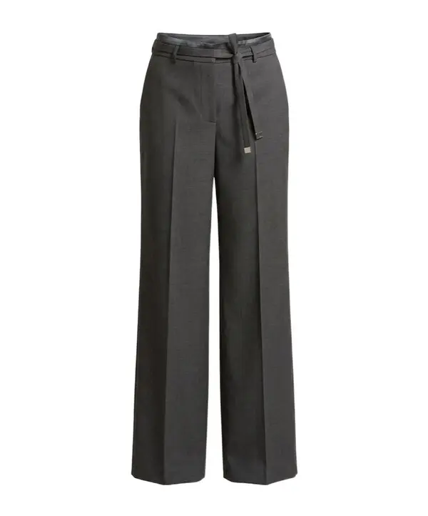 Peserico Belted Wide-leg Tailored Pants